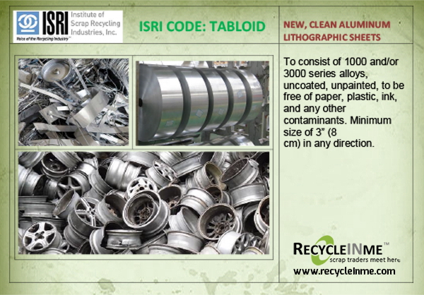 ISRI CODE: TABLOID - ALUMINUM LITHOGRAPHIC SHEETS SCRAP