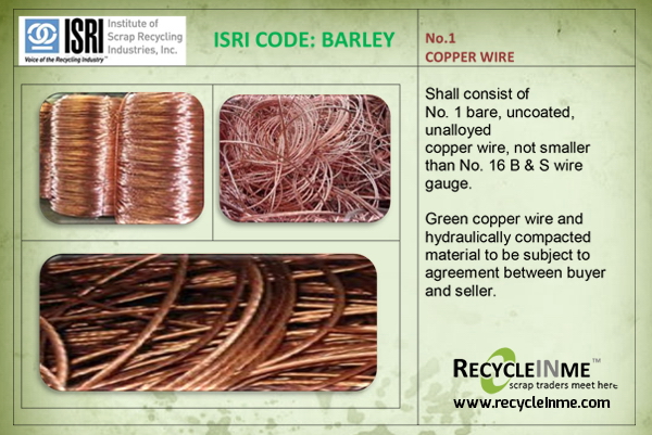 ISRI CODE: BARLEY - COPPER WIRE SCRAP
