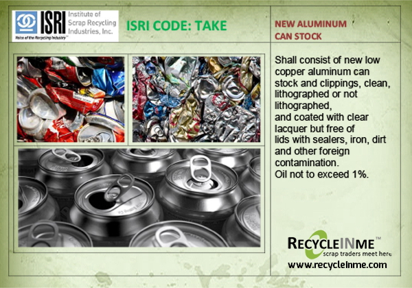 ISRI CODE: TAKE - NEW ALUMINUM CAN STOCK SCRAP