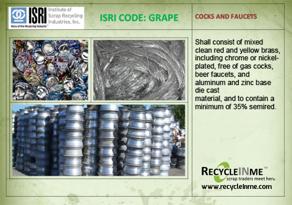 ISRI CODE: GRAPE - COCKS AND FAUCETS