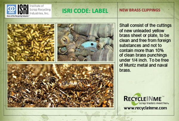 ISRI CODE: LABEL - NEW BRASS CLIPPINGS