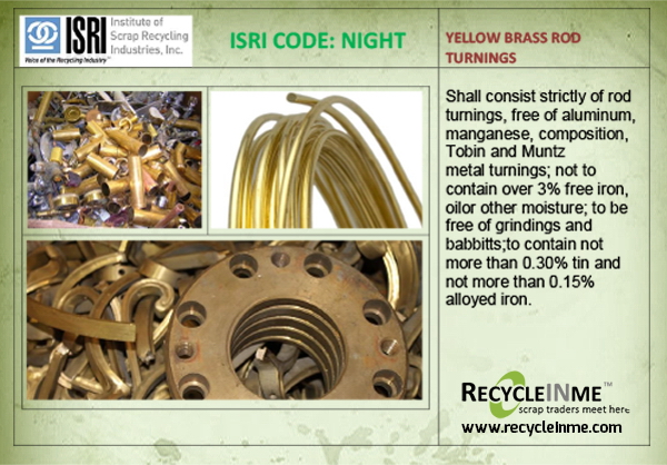 ISRI CODE: NIGHT - YELLOW BRASS ROD TURNINGS