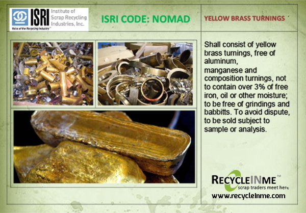 ISRI CODE: NOMAD - YELLOW BRASS TURNINGS