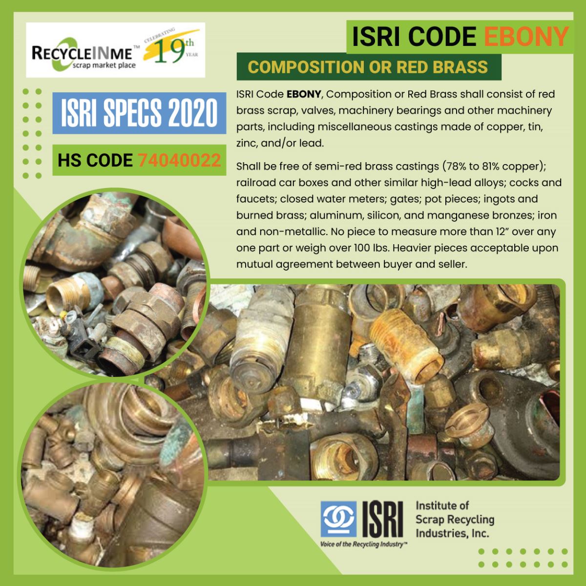 ISRI CODE: EBONY - COMPOSITION OR RED BRASS