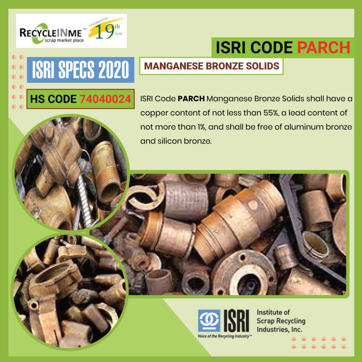 ISRI CODE: PARCH - MANGANESE BRONZE SOLIDS