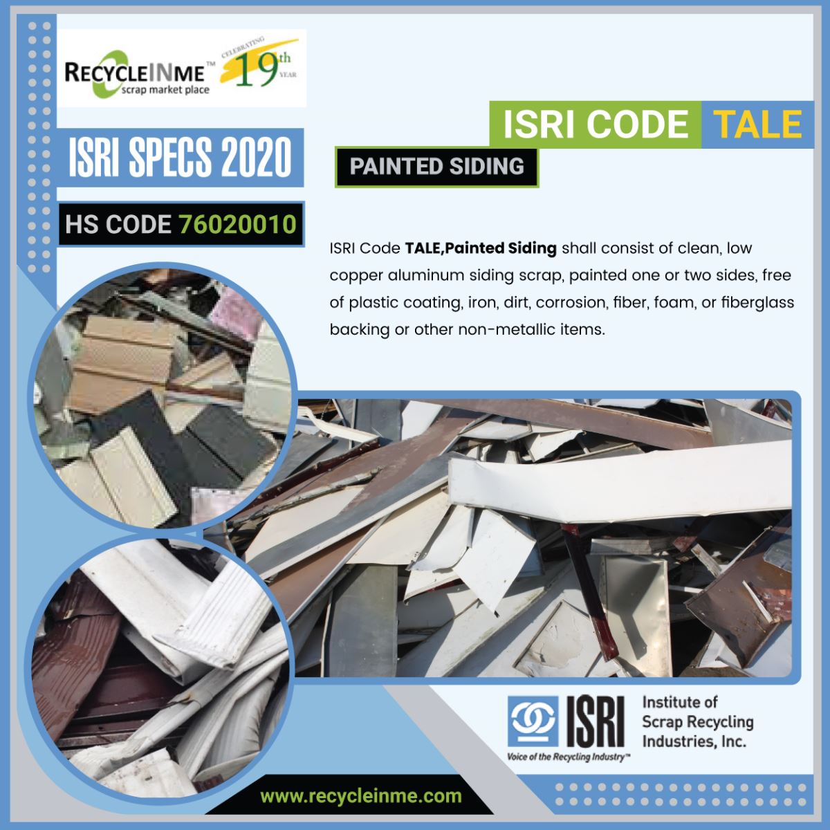 ISRI CODE: TALE - PAINTED SIDING
