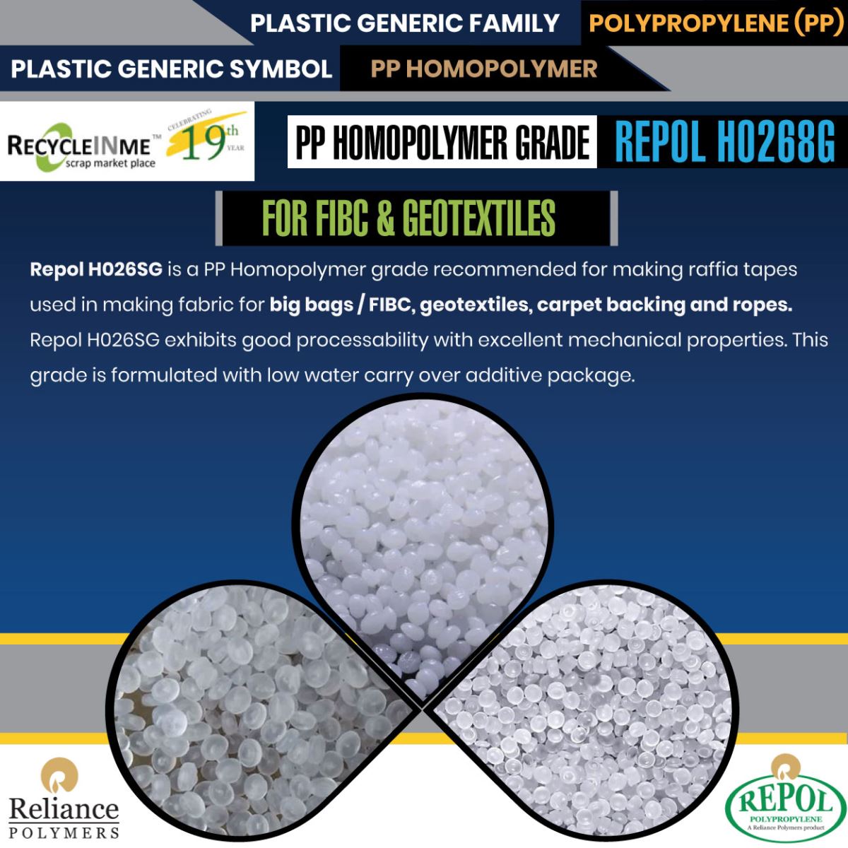 Reliance POLYMERS: REPOL H026SG - FOR FIBC & GEOTEXTILES