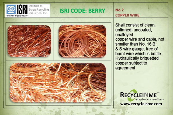 ISRI CODE: BERRY - No.2 COPPER WIRE SCRAP